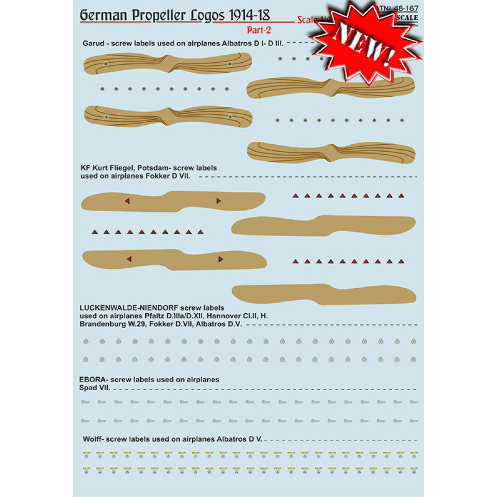 German Propeller Logos of WW1 Part 2 (48-167) | PrintScale.org, Scale: 1/48