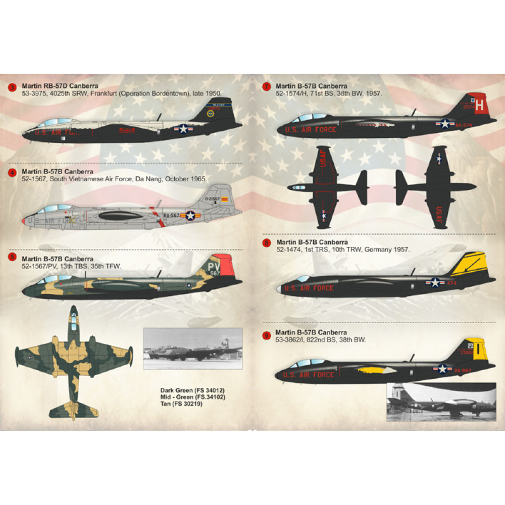 Martin B-57 Canberra Part-1 / 72-193 - Quality Scale Model Decals ...