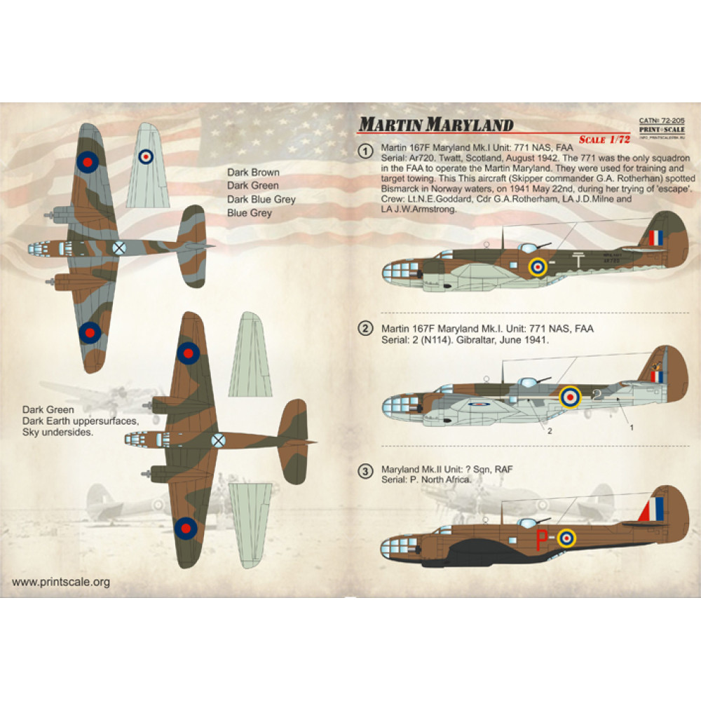 Martin Type 167 Maryland / 72-205 / and 1. Martin 167F Maryland Mk.I ...