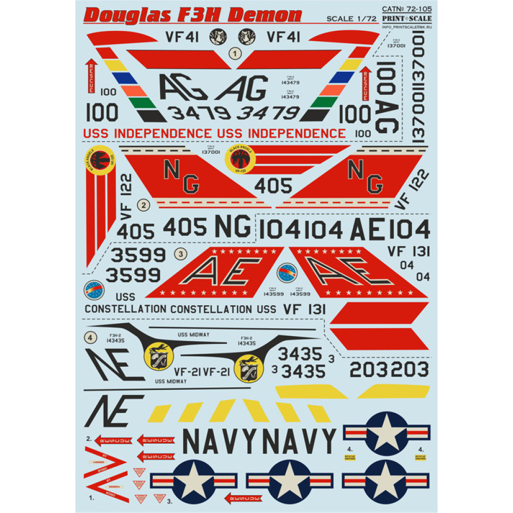 Mc.Donnell Douglas F3H Demon Scale Model Kits | US Navy 1959, Scale: 1/72