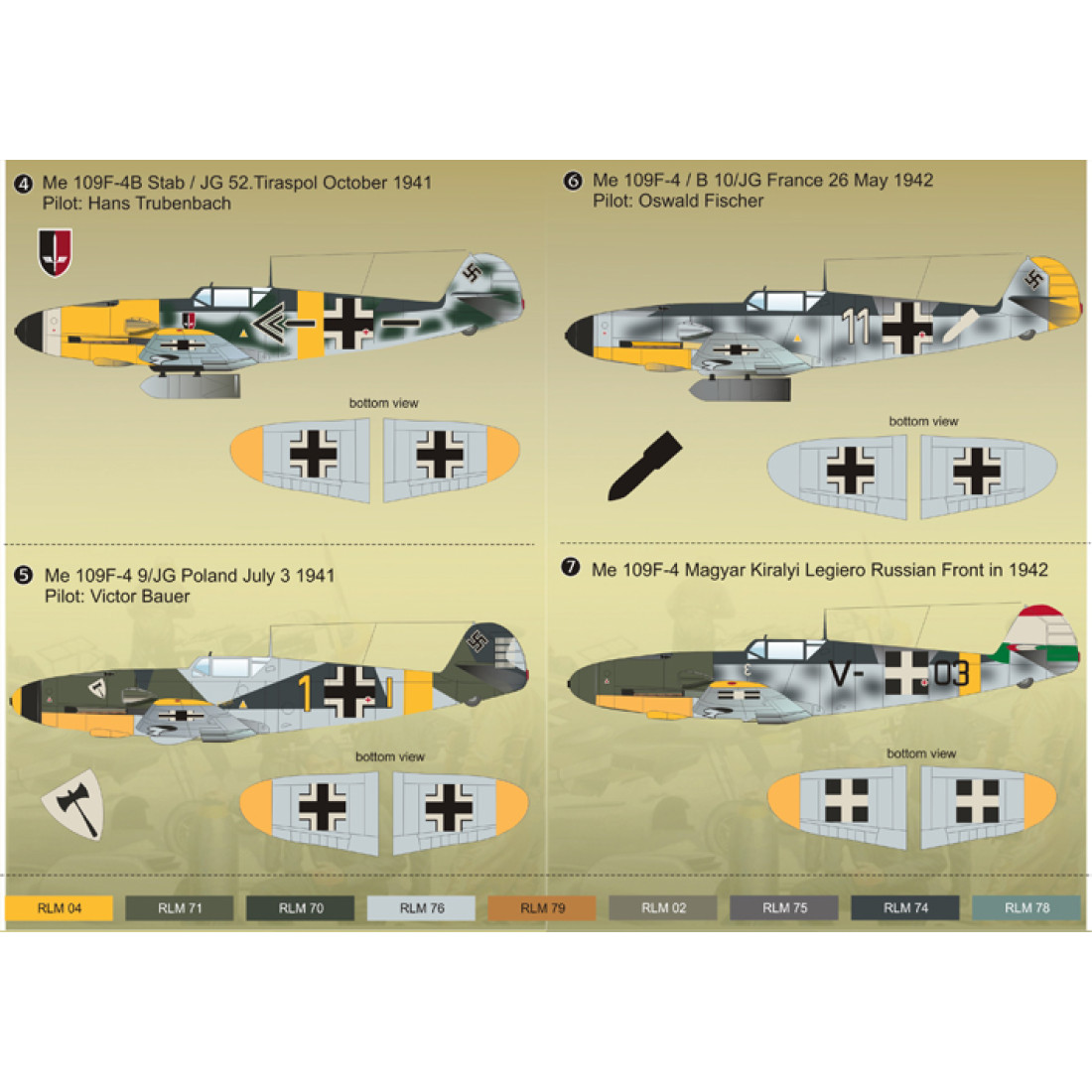 Me 109 F-4 Luftwaffe Part 1 / 48-052 and more, Scale: 1/48