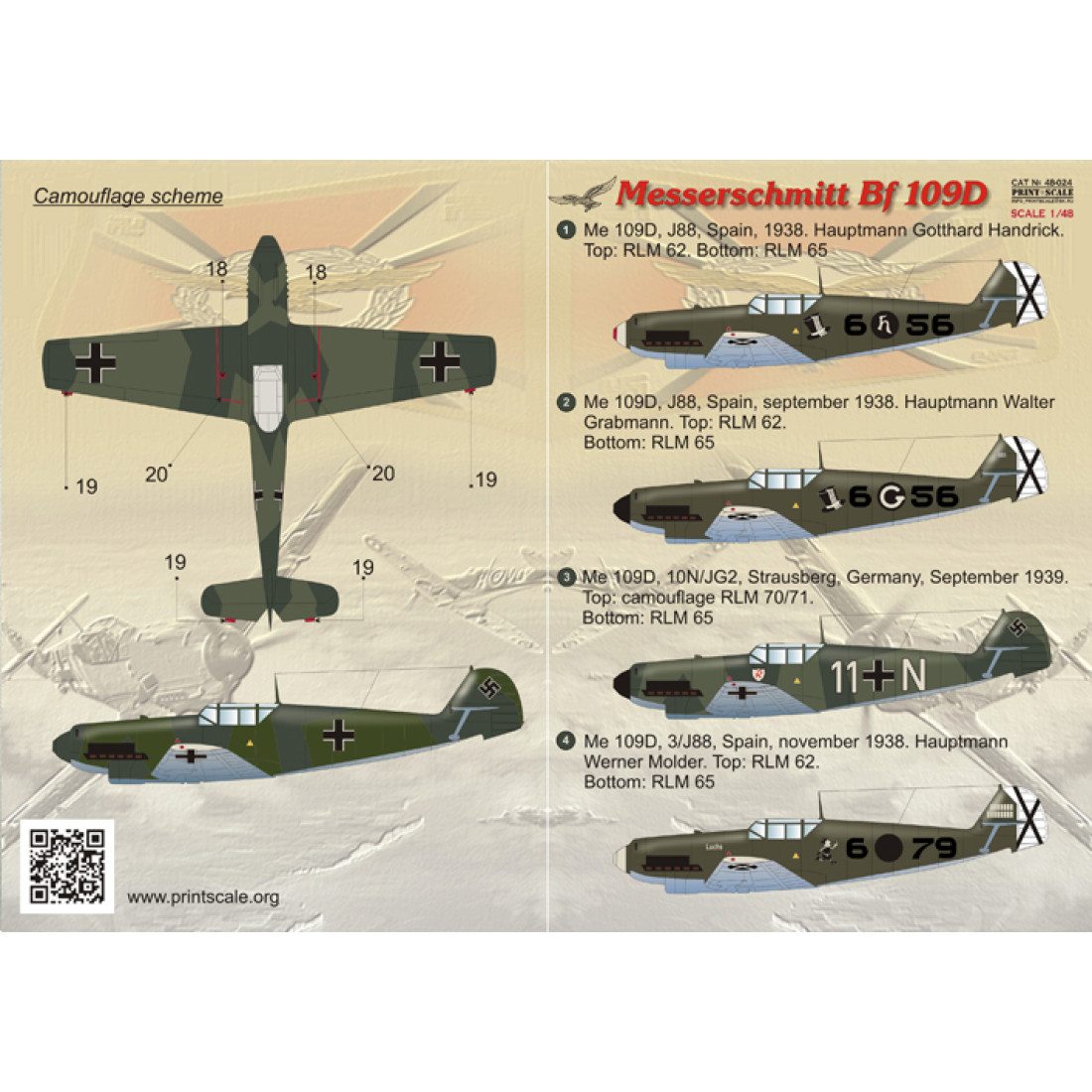 Me-109 D Model Kit Scale 1/48 - Historical Military Aircraft Models ...