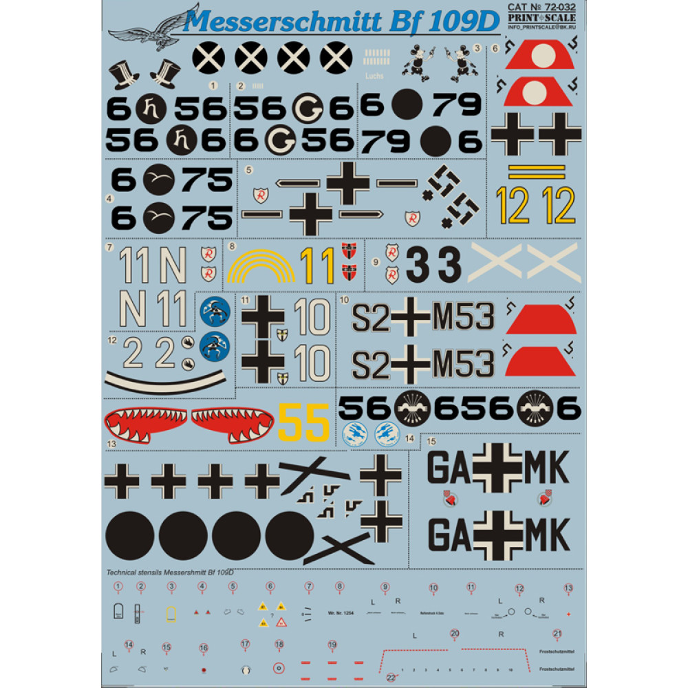 Messerschmitt 109-D / 72-032 and 1. Me 109D, J88, Spain, 1938, Scale: 1/72