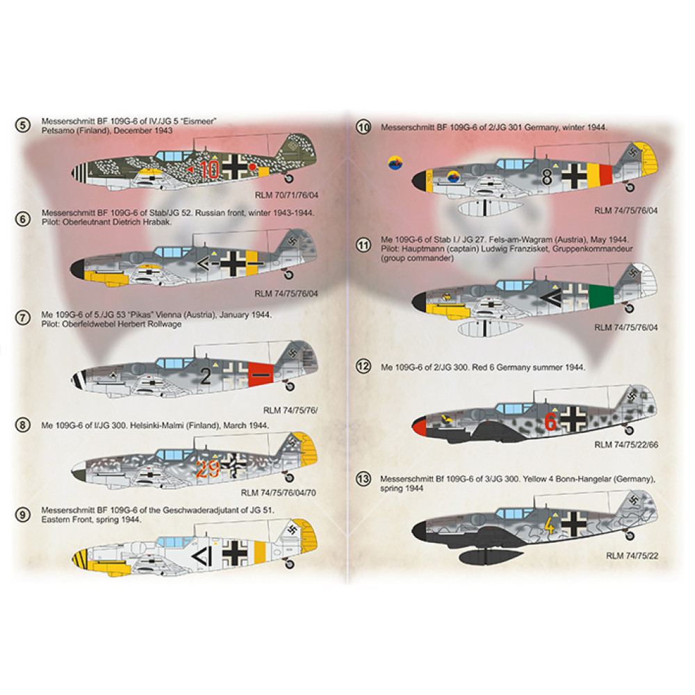 Messerschmitt BF 109G-6 Models - Various Historical Paint Schemes ...