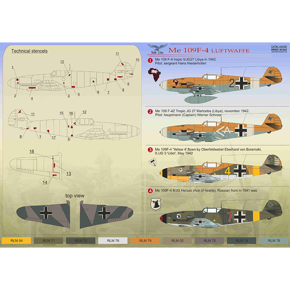 Messerschmitt Bf 109 F-4 Models - Historical Replicas, Scale: 1/144