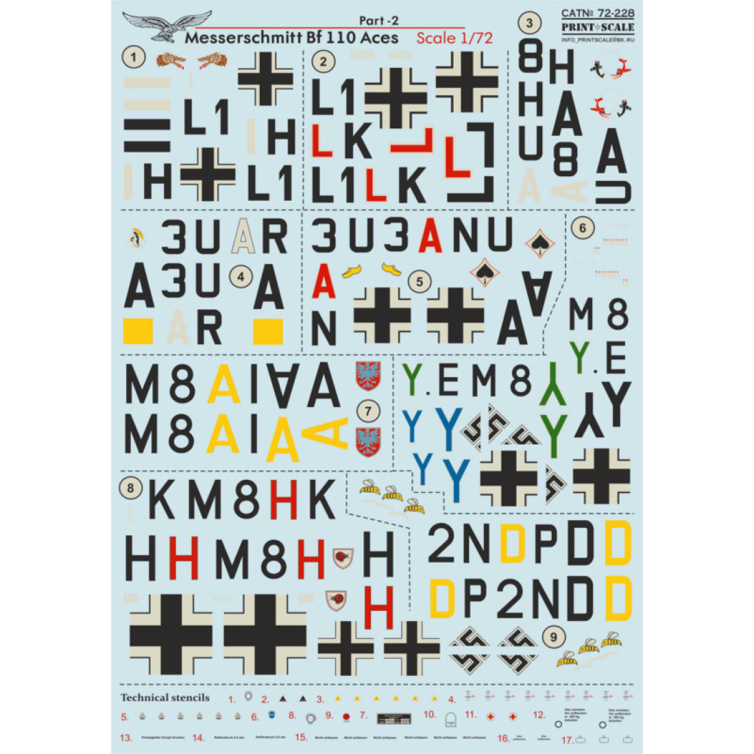 Get the Messerschmitt Bf 110 Aces Part-2 / 72-228 at printscale.org ...
