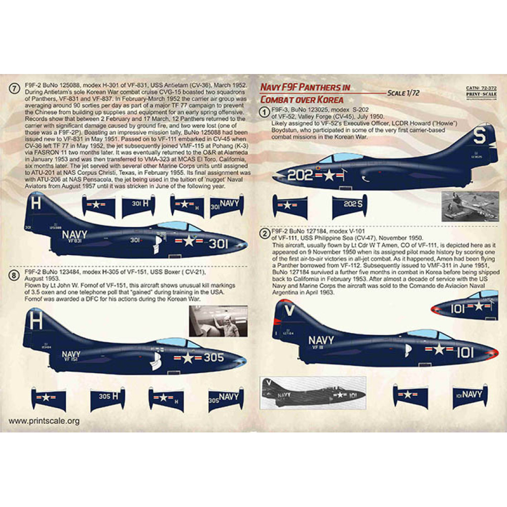 Navy F9F-2 -3 Panthers in Combat over Korea | 72-372 | Product Details ...