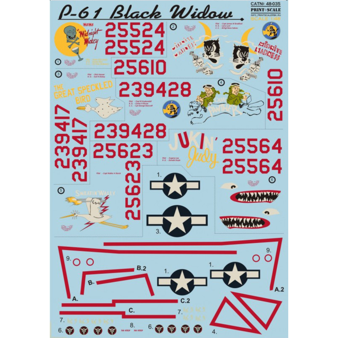 P-61 Black Widow Part 2 / 48-035 - Shop at Printscale.org, Scale: 1/48