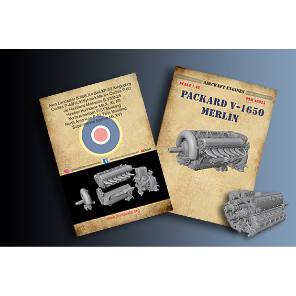 PSR48025 – Packard V-1650 Merlin Engine 1/48 | Print Scale 3D Aircraft ...