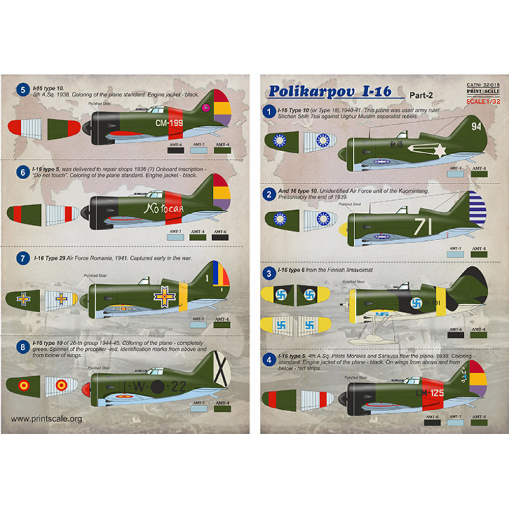 Polikarpov I-16 Part-2 / 32-016 - Buy Online at Printscale.org, Scale: 1/32