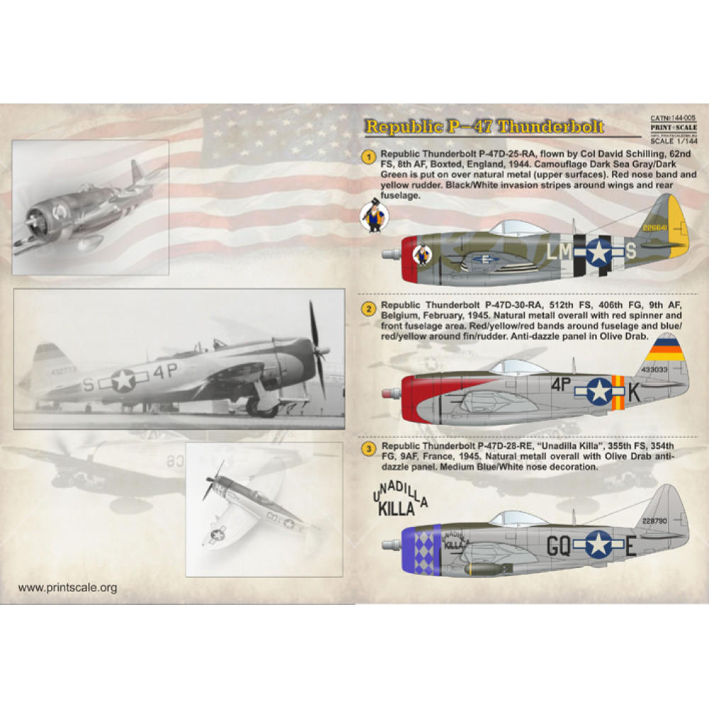 Republic P-47 Thunderbolt Model Kits - Various Camouflage Designs ...