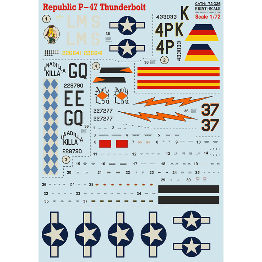 Republic P-47 Thunderbolt Part 1 / 72-026 / Aircraft Models, Scale: 1/72