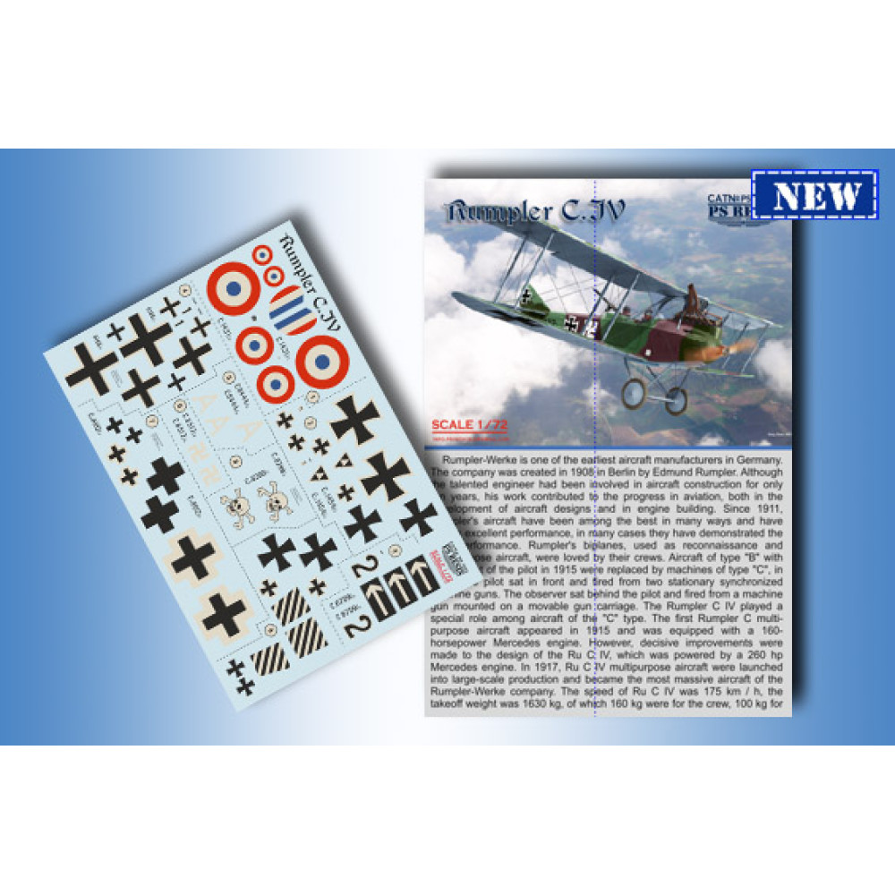 Rumpler C.IV Resin Details, Quality Decals & Photoetched Kit - PSR72003 ...