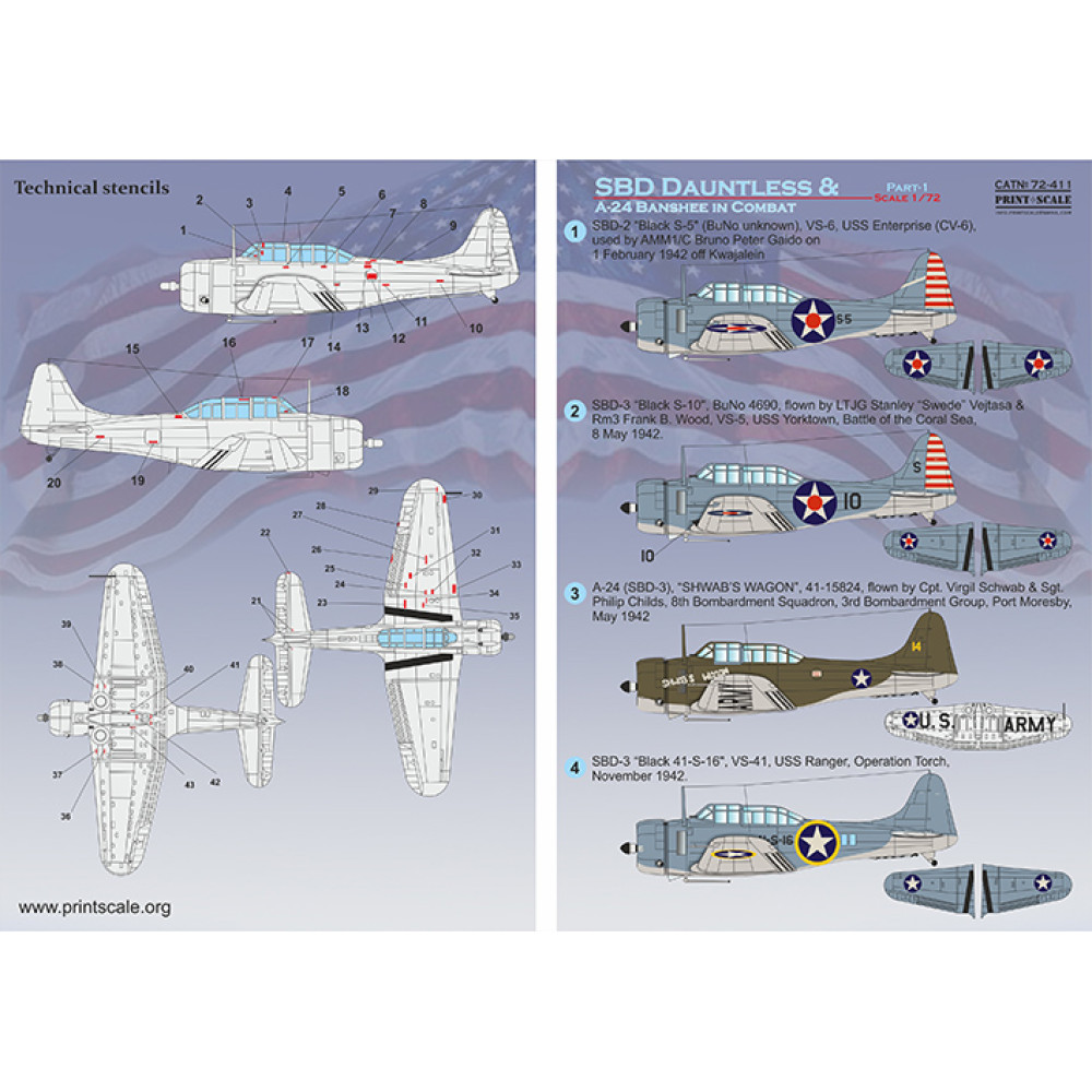 SBD Dauntless & A-24 Banshee in Combat - Part 1 | 72-411 | SBD-2 Black S-5, SBD-3 Black S-10, A ...