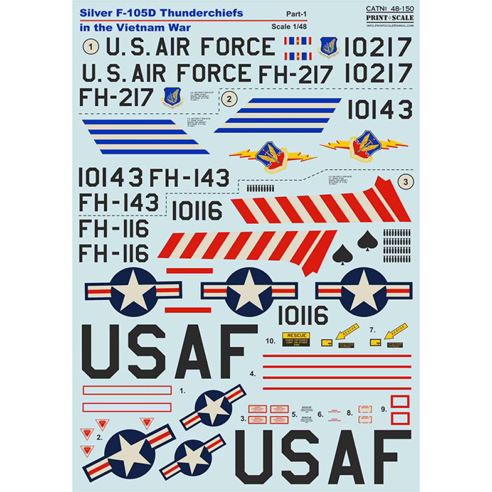 Silver F-105D Thunderchiefs in the Vietnam War Part-1/48-150/1 F-105D ...