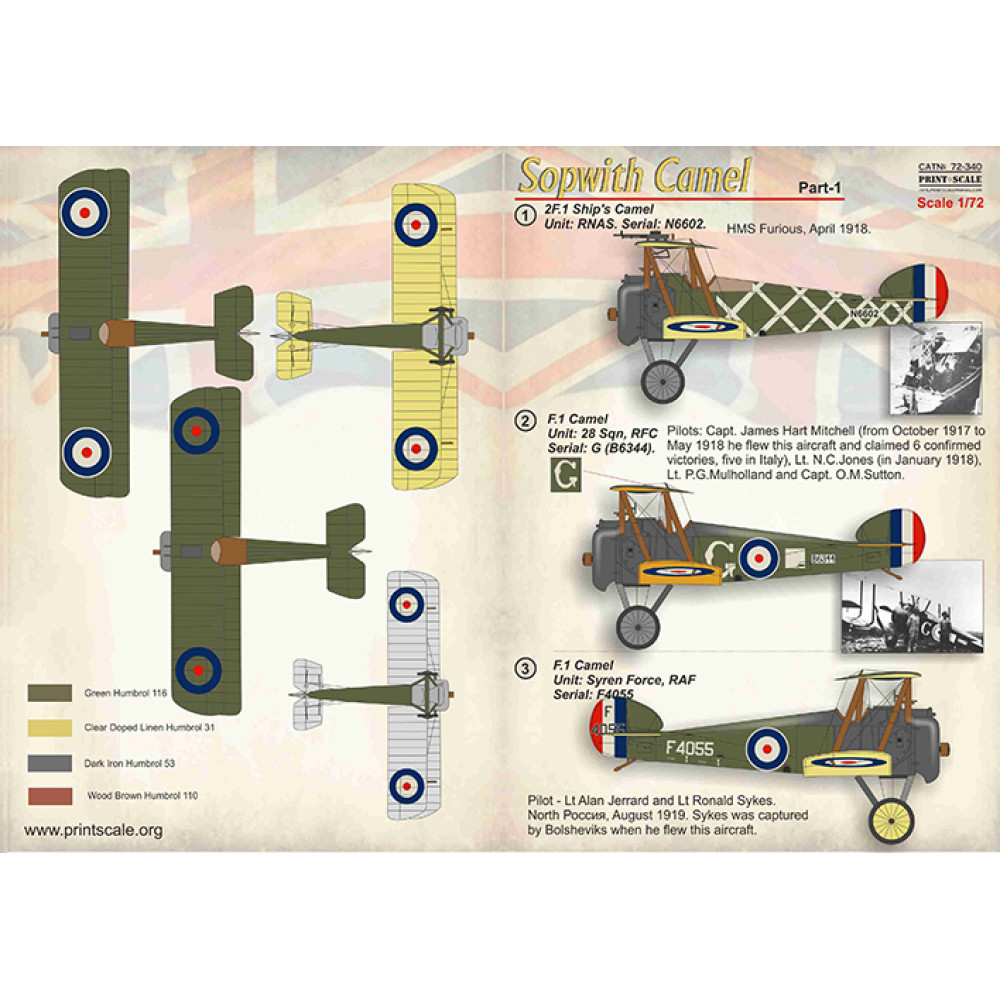 Sopwith Camel Part-1: RNAS N6602 & 28 Sqn G (B6344) - Buy at Print ...