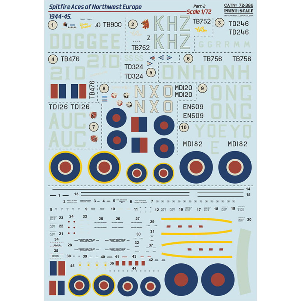 Spitfire Aces of Northwest Europe 1944–45 Part 2 72-386 | 1/72