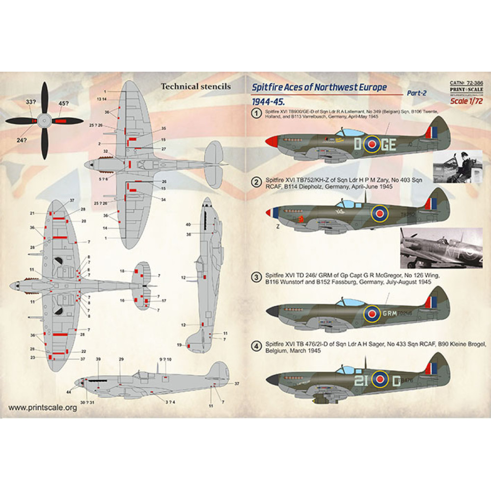 Spitfire Aces of Northwest Europe 1944–45 Part 2 72-386 | 1/72