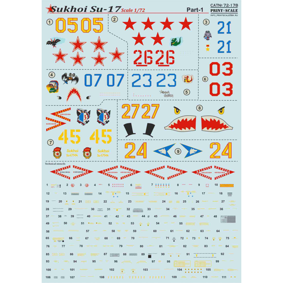 Sukhoi Su-17 / 72-178 / 1/72 Scale Model Kit | Various Units and Serials - Print Scale