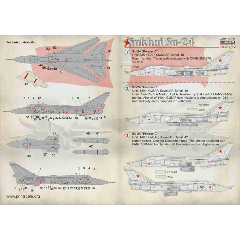 Sukhoi Su-24 / 72-184: Soviet AF Units & Features, Scale: 1/72