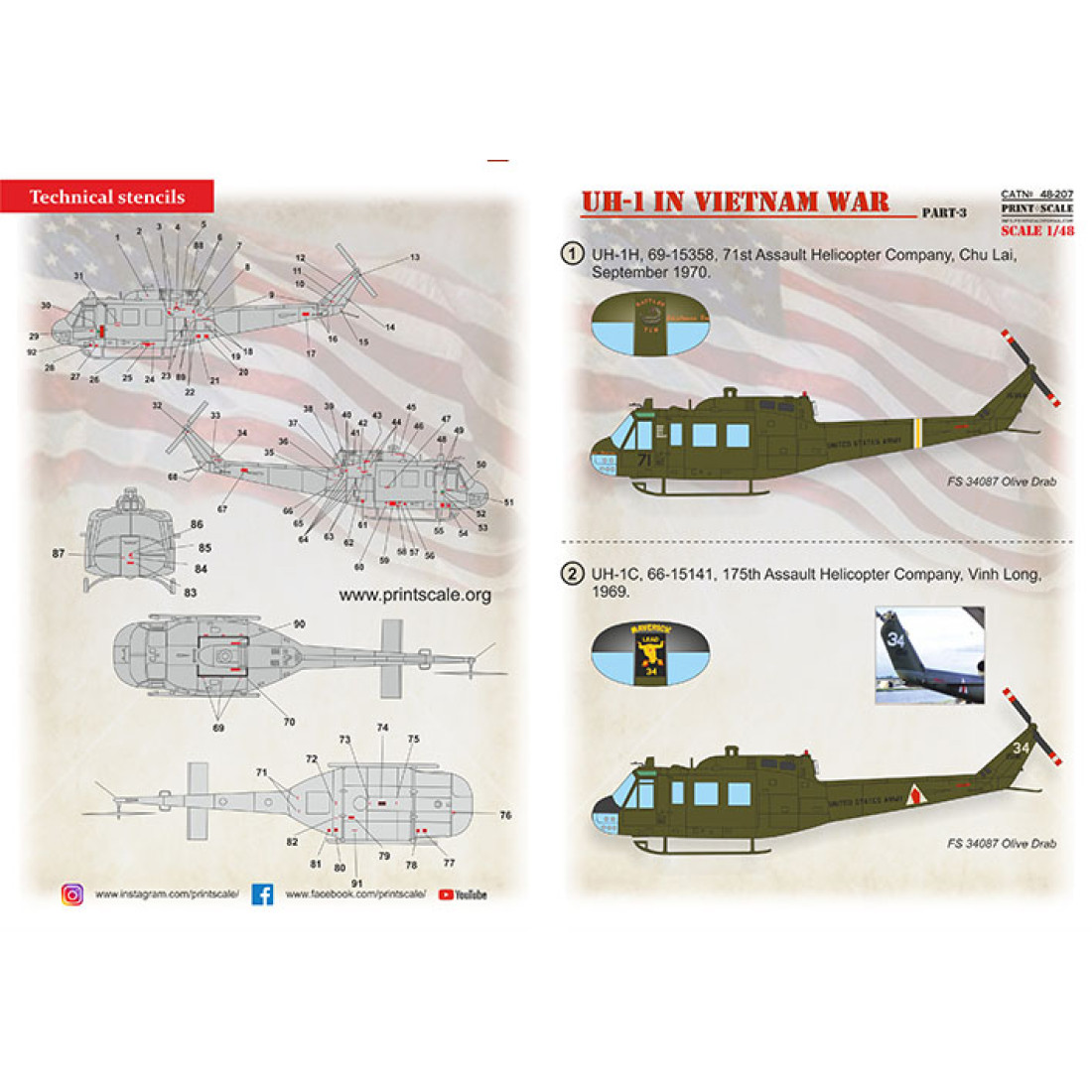 UH-1 in Vietnam War Part-3 / 48-207 / and 1. UH-1H, 69-15358, 71st ...