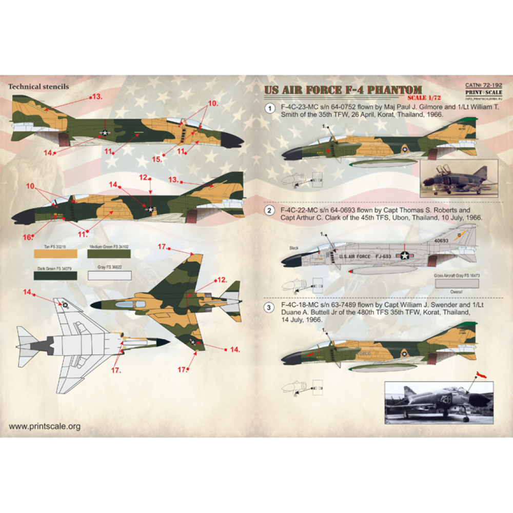 Buy US Air Force F-4 Phantom / 72-192 Scale Model Kit at www.printscale ...