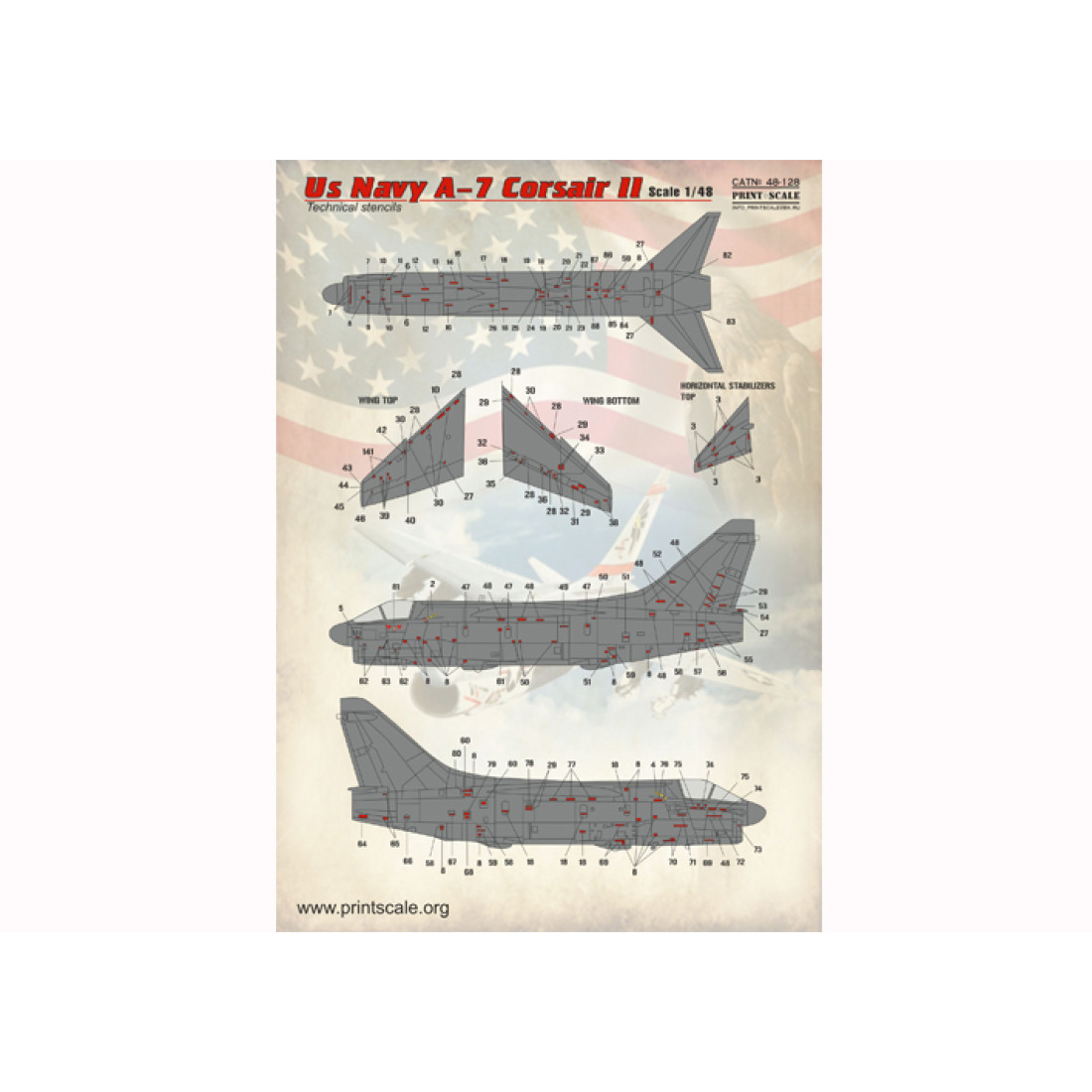 Shop US Navy A-7 Corsair II Technical Stencils - 48-128 | Printscale ...