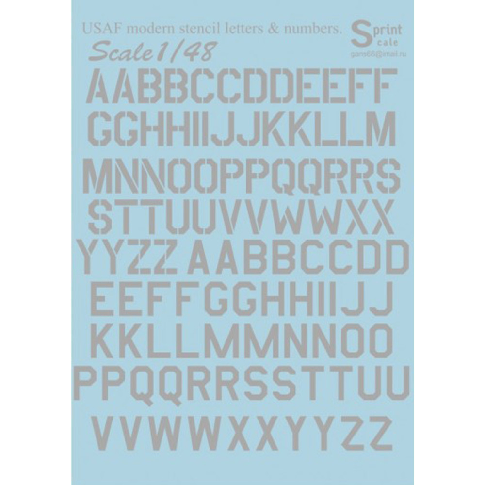 Buy USAF Modern Stencil Letters & Numbers | Grey 48-004 | Printscale ...