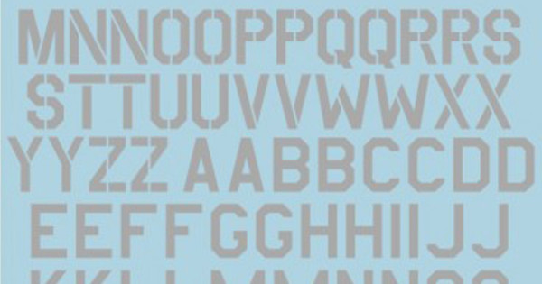Buy USAF Modern Stencil Letters & Numbers | Grey 48-004 | Printscale ...