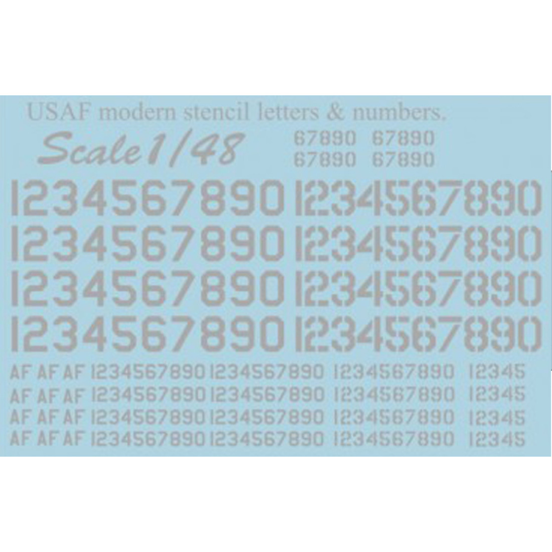 Buy USAF Modern Stencil Letters & Numbers | Grey 48-004 | Printscale ...