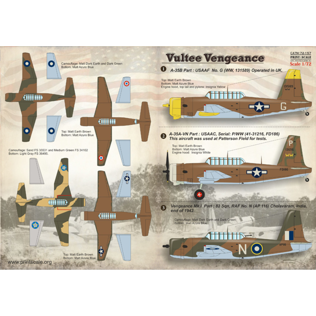 Vultee Vengeance Aircraft Models - USAAF, RAF, FAFL, RAAF, FAA, FAB ...