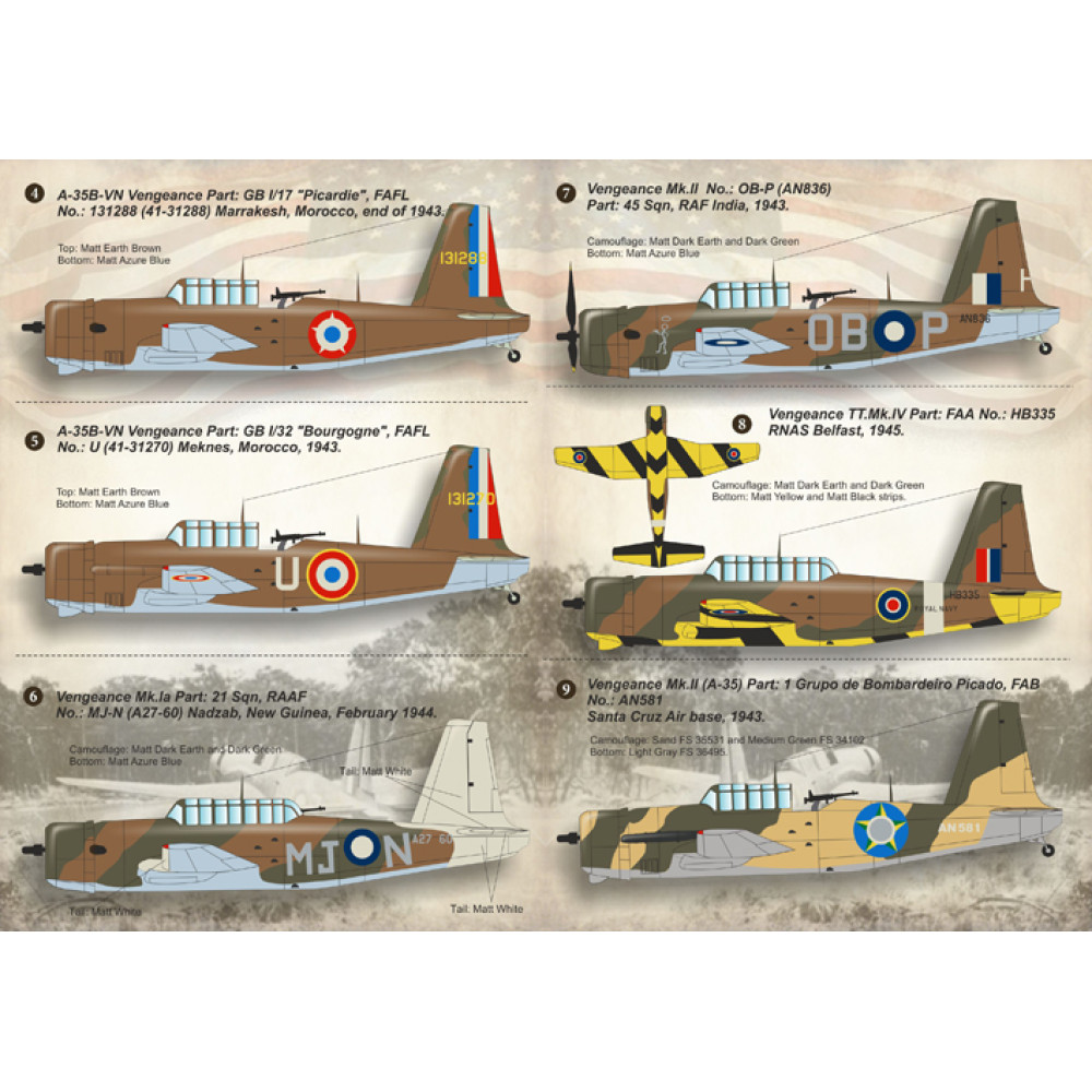 Vultee Vengeance Aircraft Models - USAAF, RAF, FAFL, RAAF, FAA, FAB ...